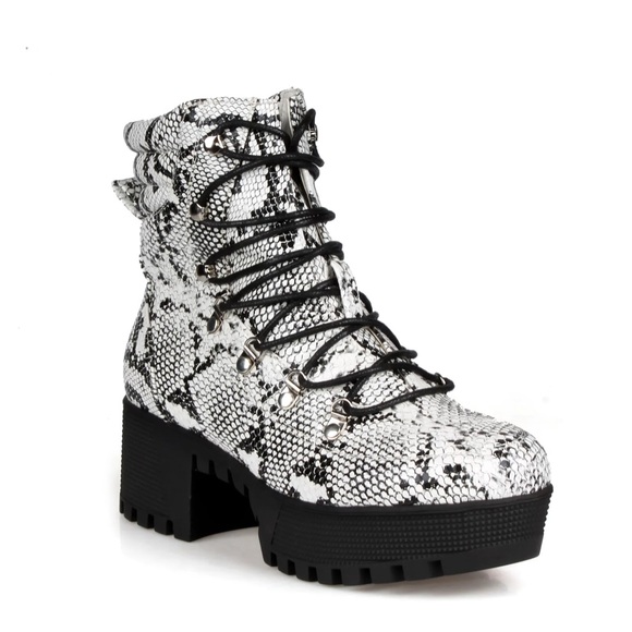 Shoes | Snake Lace Up Combat Booties | Poshmark
